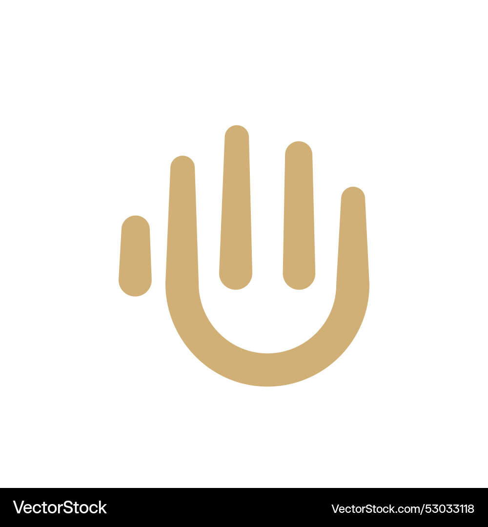 Hand line logo linear style high five Royalty Free Vector