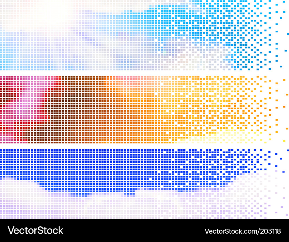 Pixelate sky banners Royalty Free Vector Image