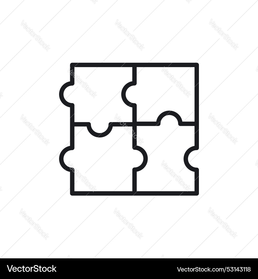 Puzzle icon symbol on white background Royalty Free Vector