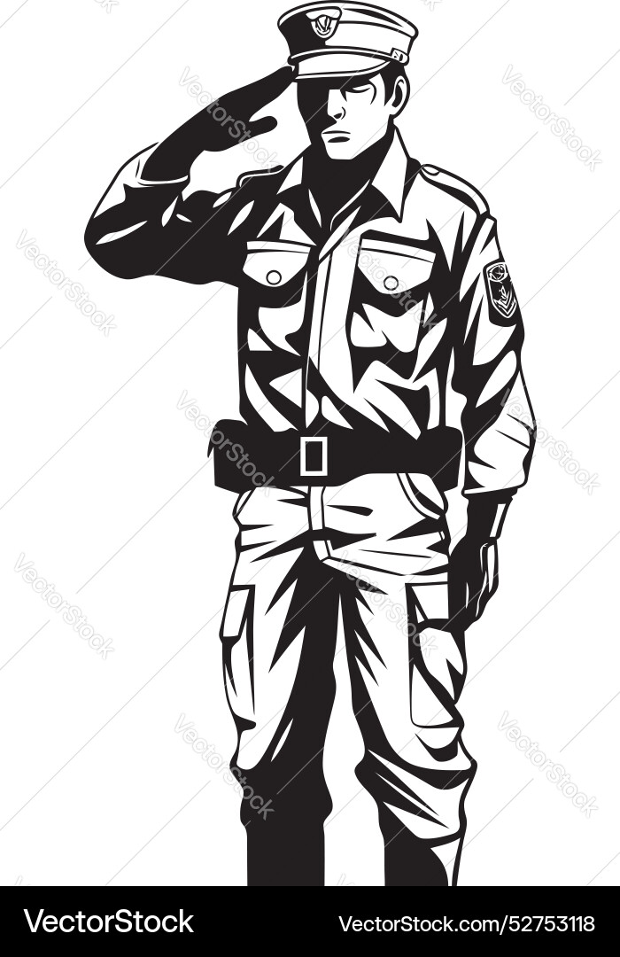 Respect rendered military salute dutys honor Vector Image