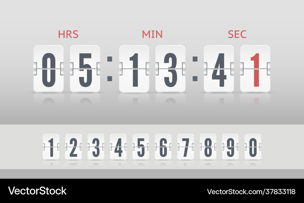 Vintage flip clock time counter template Vector Image