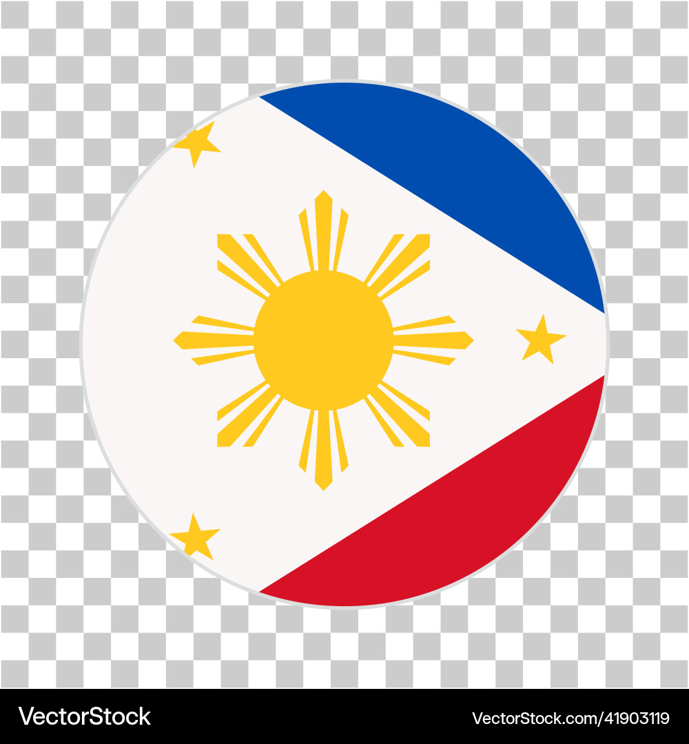 A round philippine flag isolated on transparent Vector Image