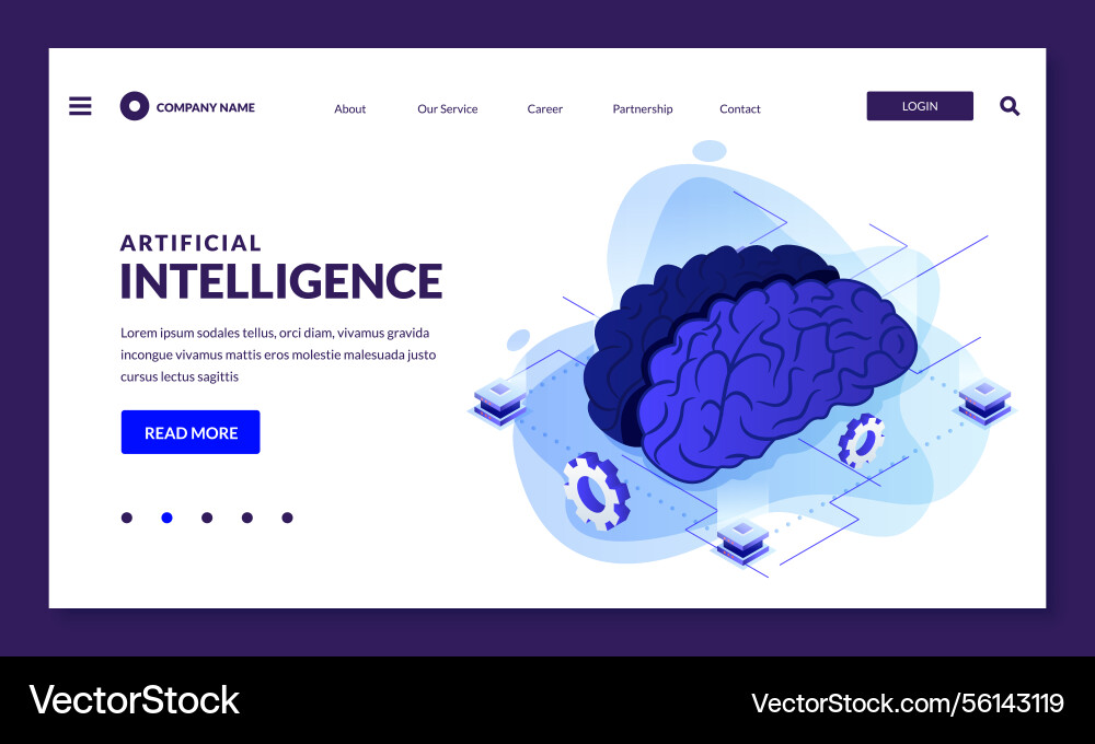 Artificial intelligence 3d isometric Royalty Free Vector