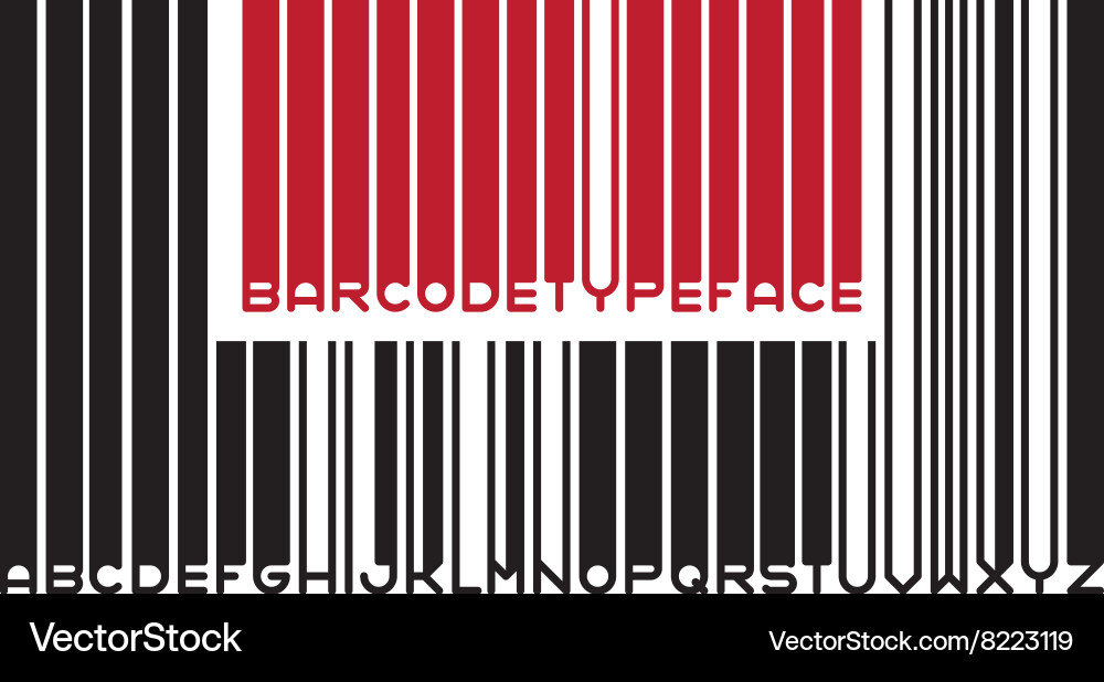Barcode Font - Modern Typeface Lizenzfreies Vektorbild