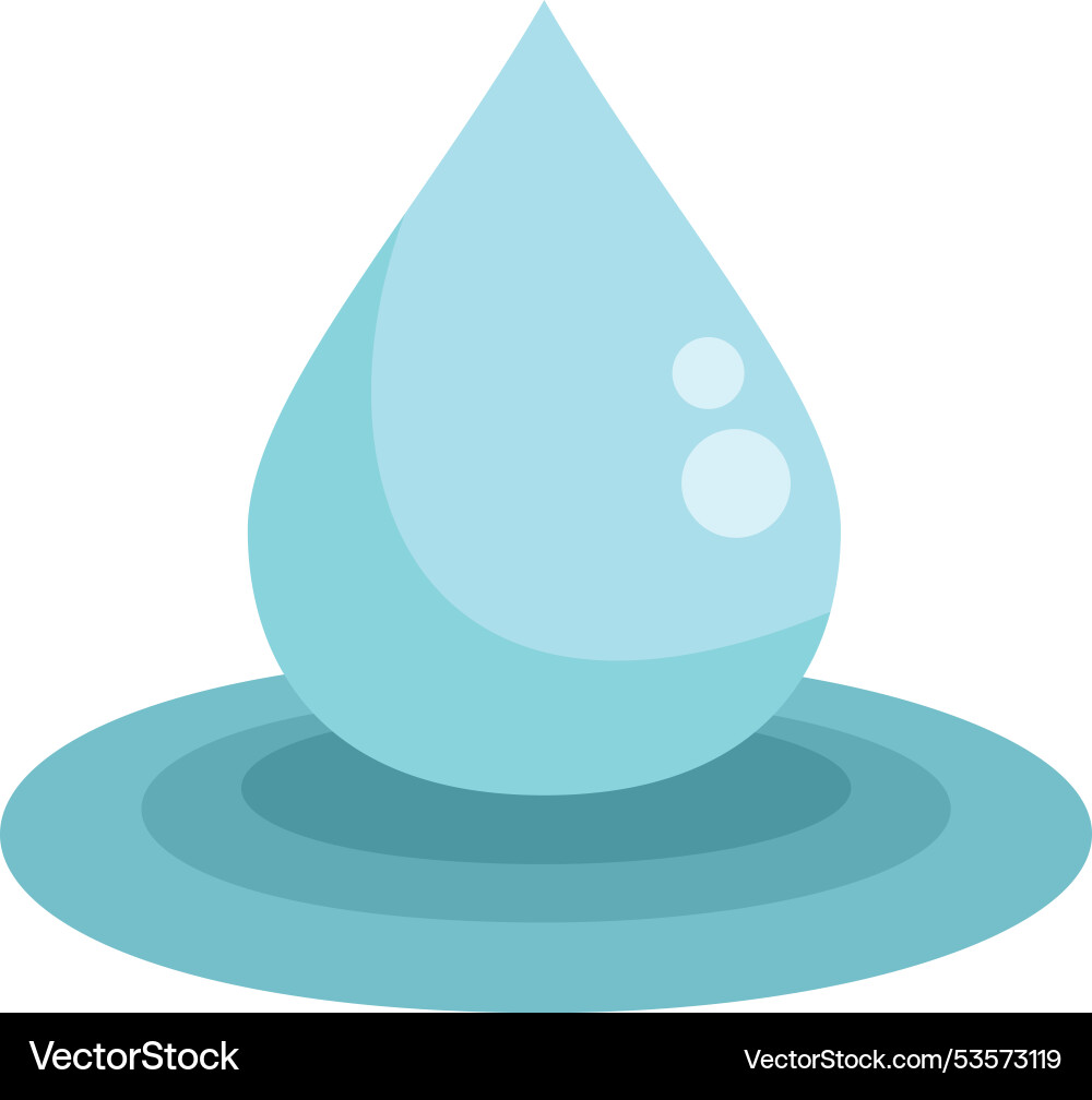 Big clean water drop splashing on surface Vector Image