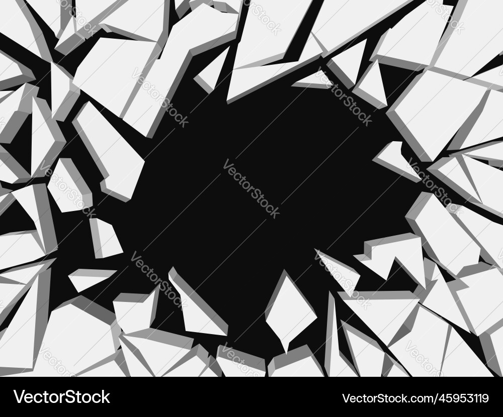 Broken wall with space for text Royalty Free Vector Image