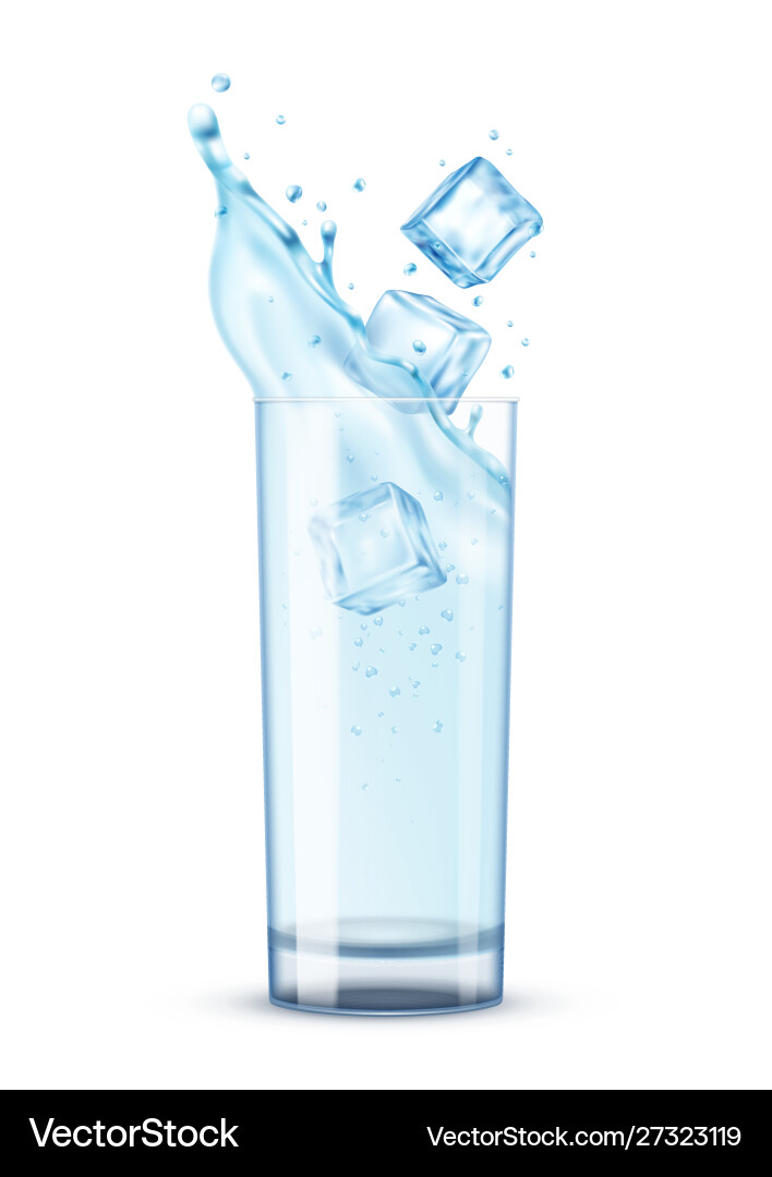Cold water glass composition Royalty Free Vector Image