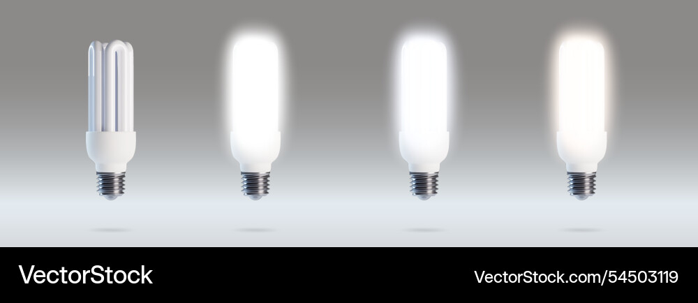 Compact fluorescent lamps set Royalty Free Vector Image