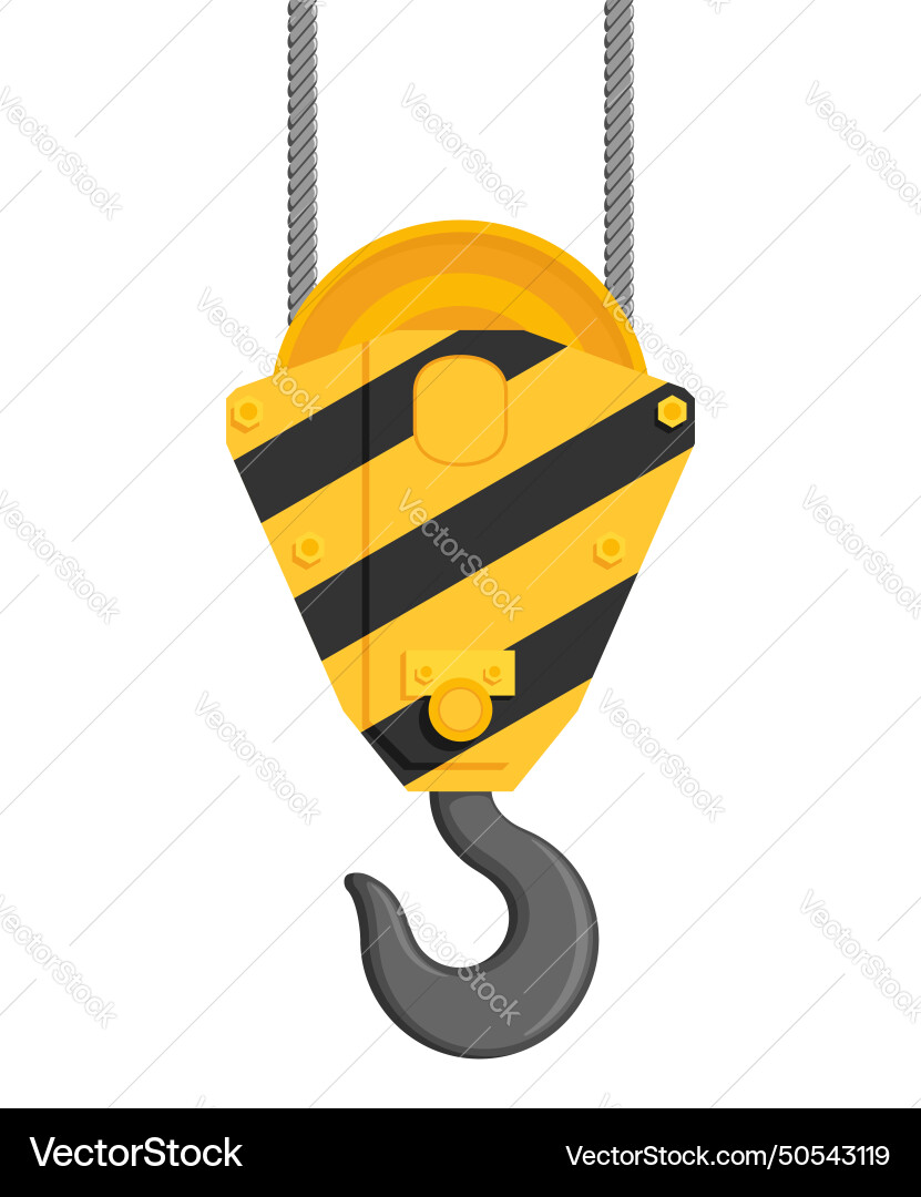 Crane hook - for freight lifting and loading Vector Image