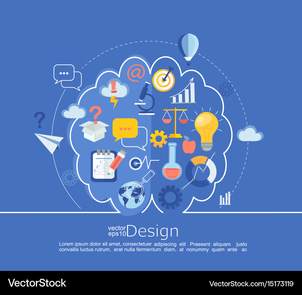 Creative left and right brain idea infographic Vector Image