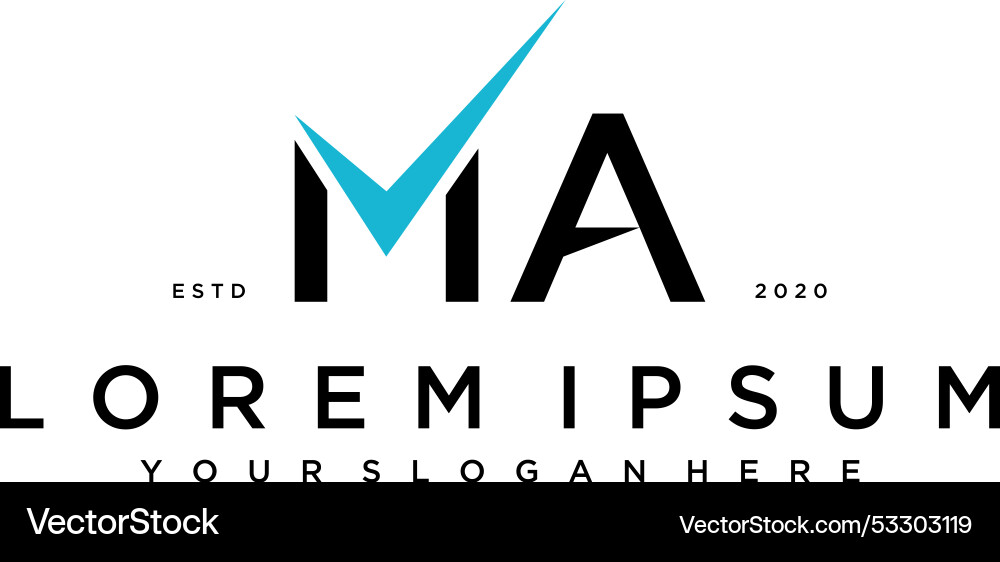 Creative letter ma checklist logo design concept Vector Image