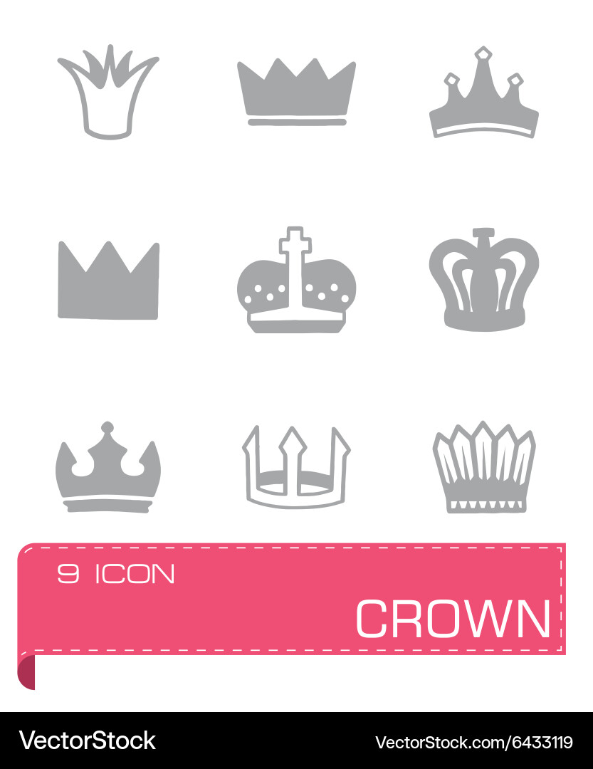 Crown icon set Royalty Free Vector Image - VectorStock