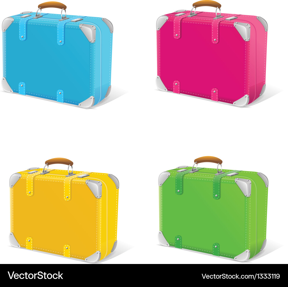 Icon set travel suitcase Royalty Free Vector Image