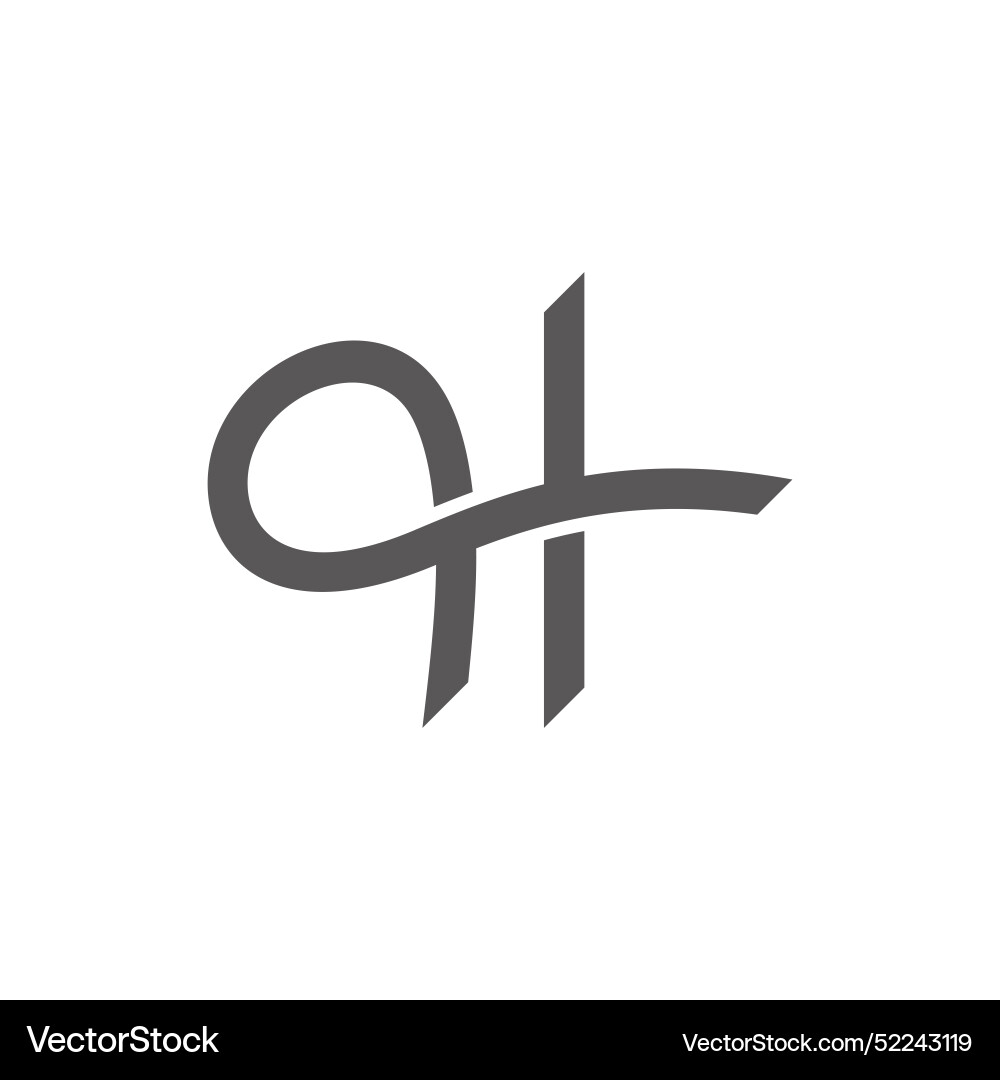 Letter h curves loop ribbon simple logo Royalty Free Vector