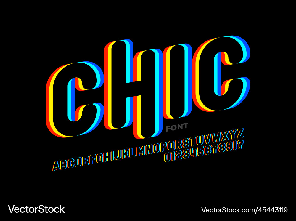 Modern font design Royalty Free Vector Image - VectorStock