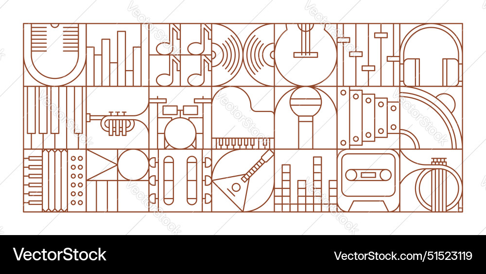 Music modern geometric pattern musical instruments