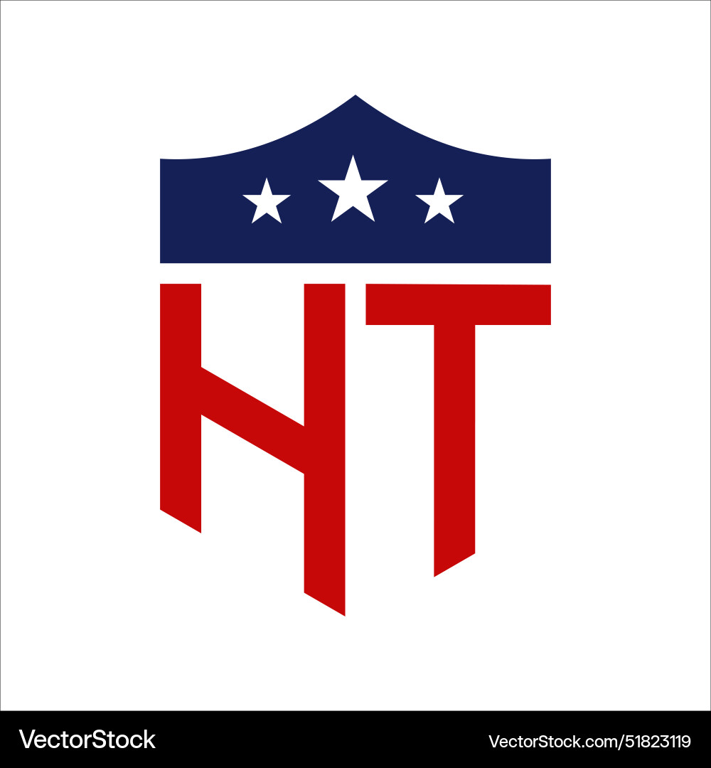 Patriotic ht logo design letter Royalty Free Vector Image