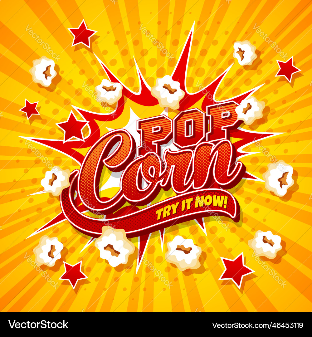 Popcorn Explosion - Movie Snack Royalty Free Vector Image