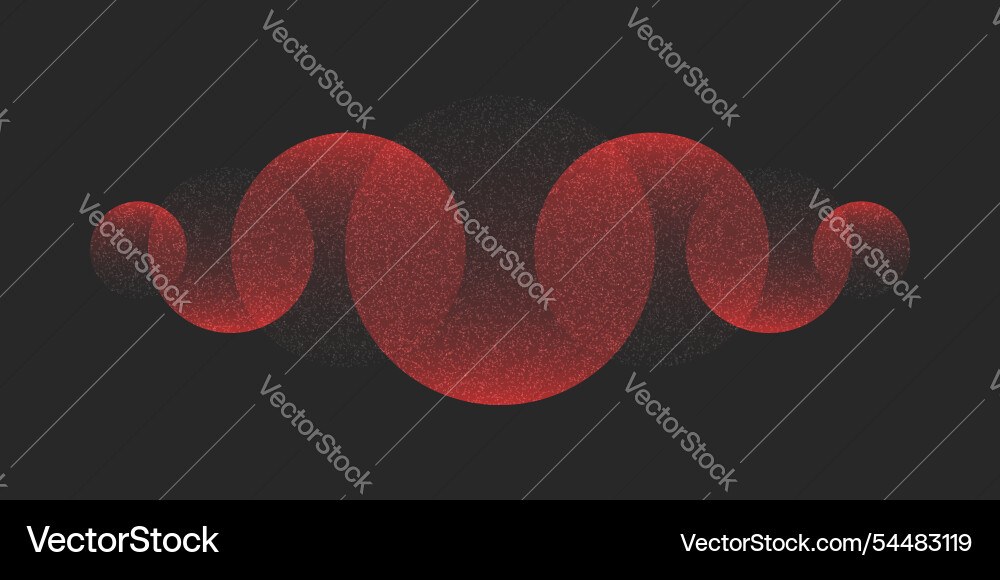 Red glowing abstract circular wavy shapes Vector Image