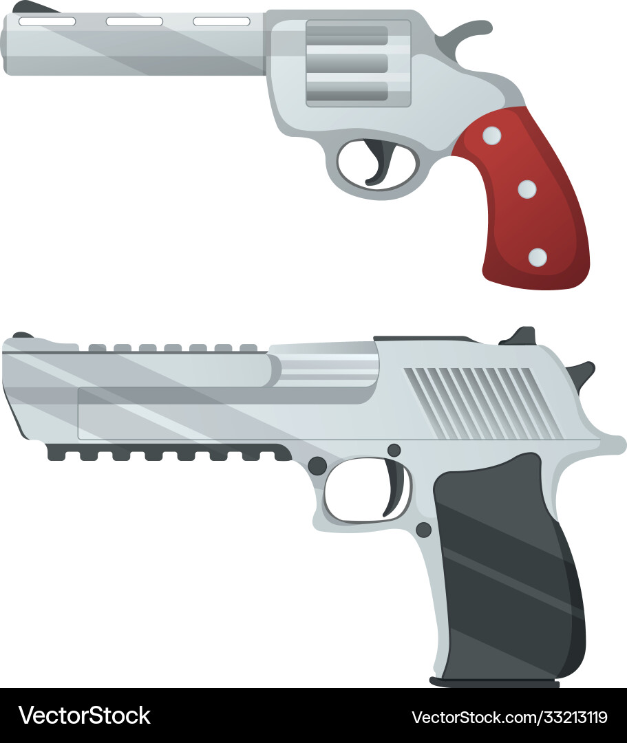 Set Revolver und Wüste Eagle Pistole Ikone selbst