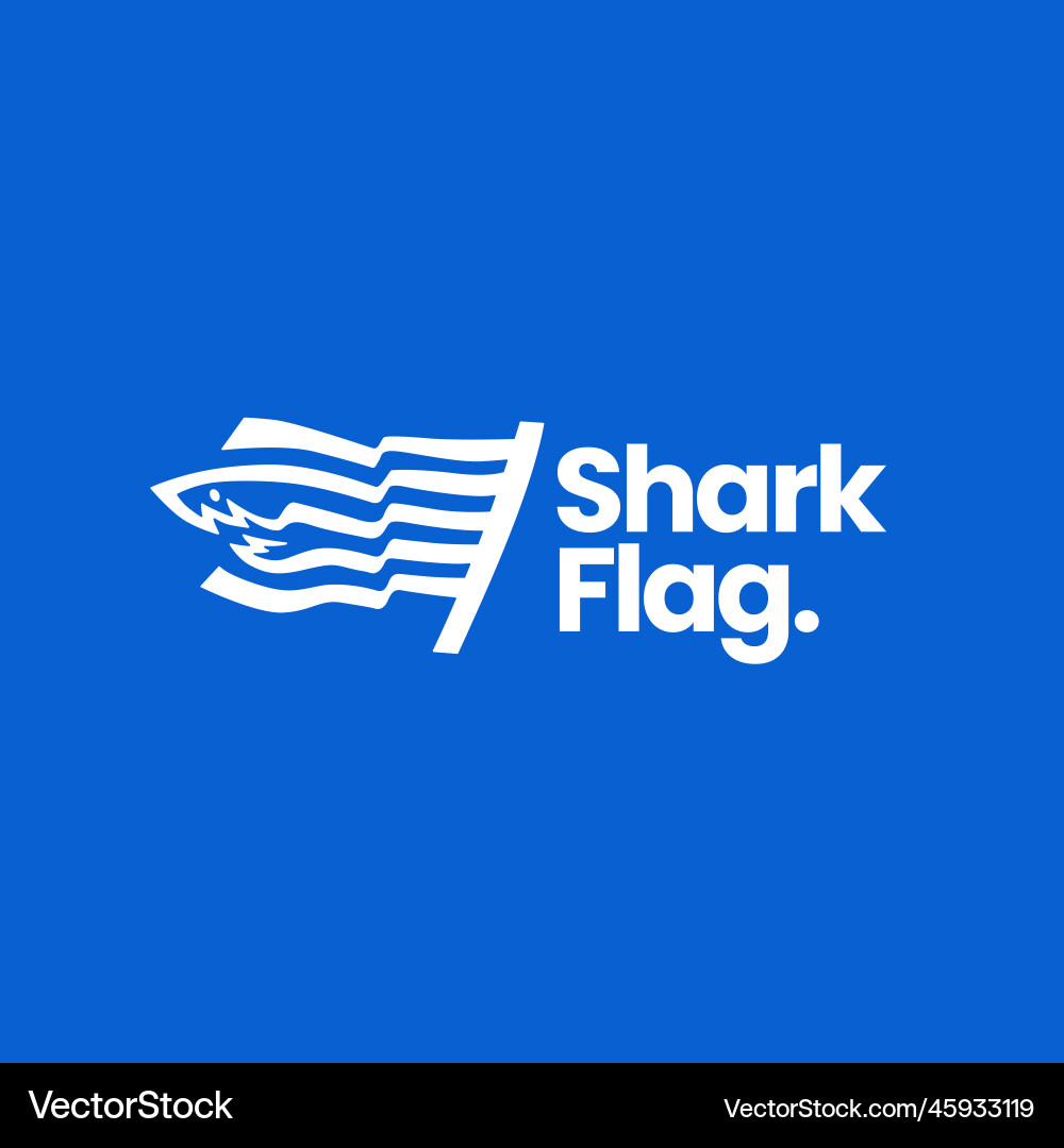 Shark flag logo icon Royalty Free Vector Image