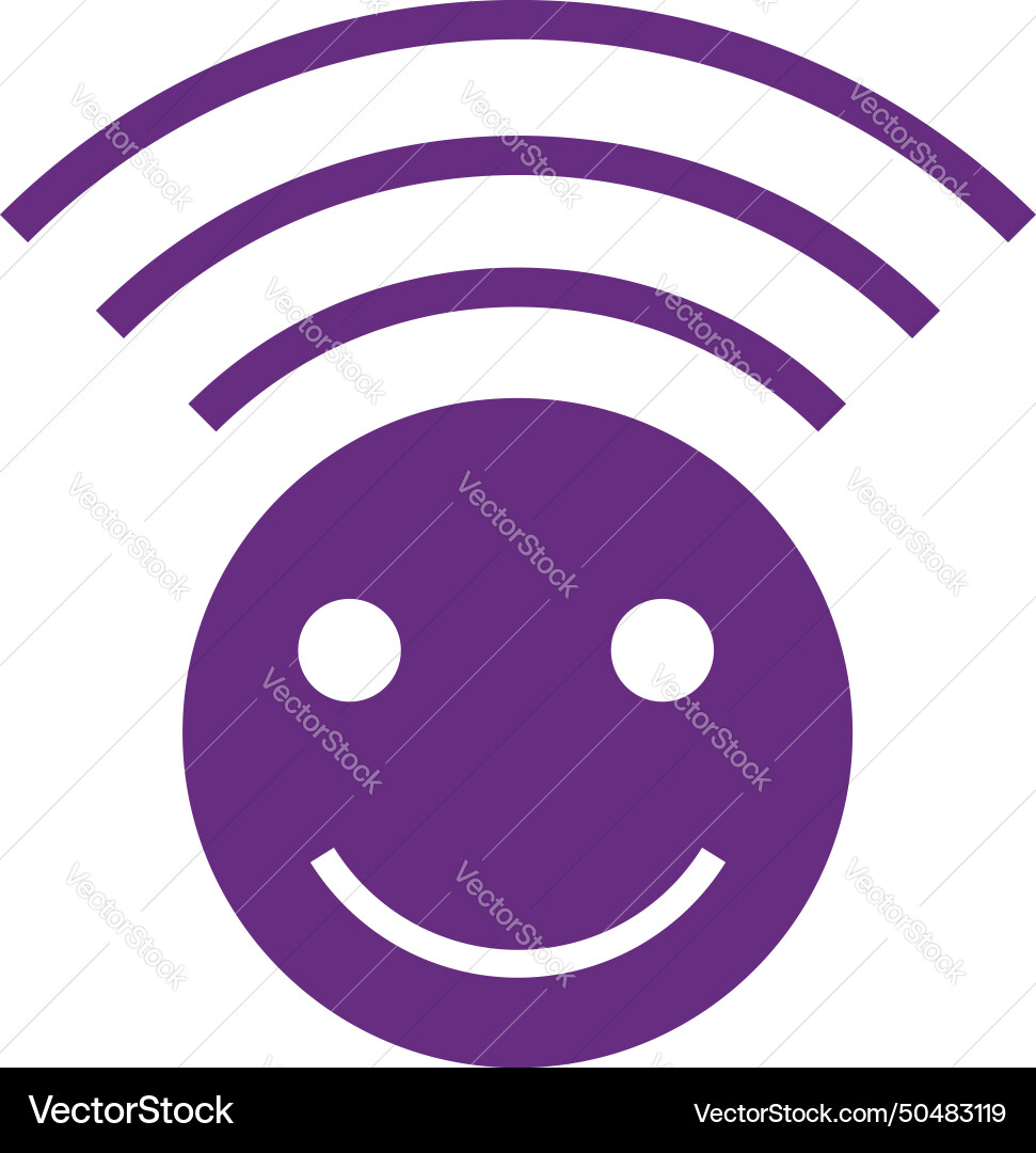 Smile wifi Royalty Free Vector Image - VectorStock