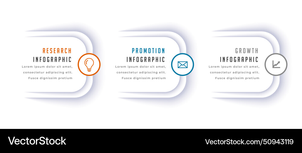 Three steps infographic success chart banner Vector Image