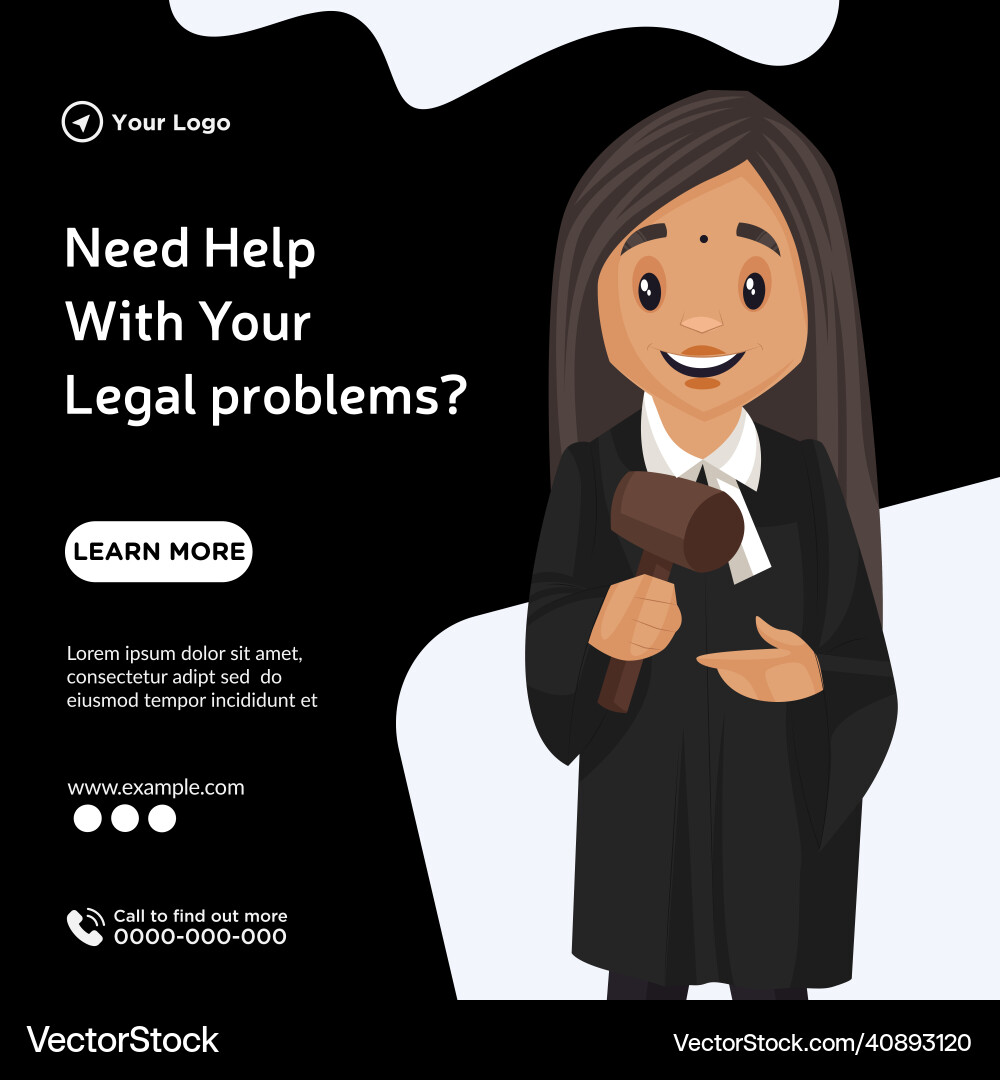 Banner design of judge Royalty Free Vector Image