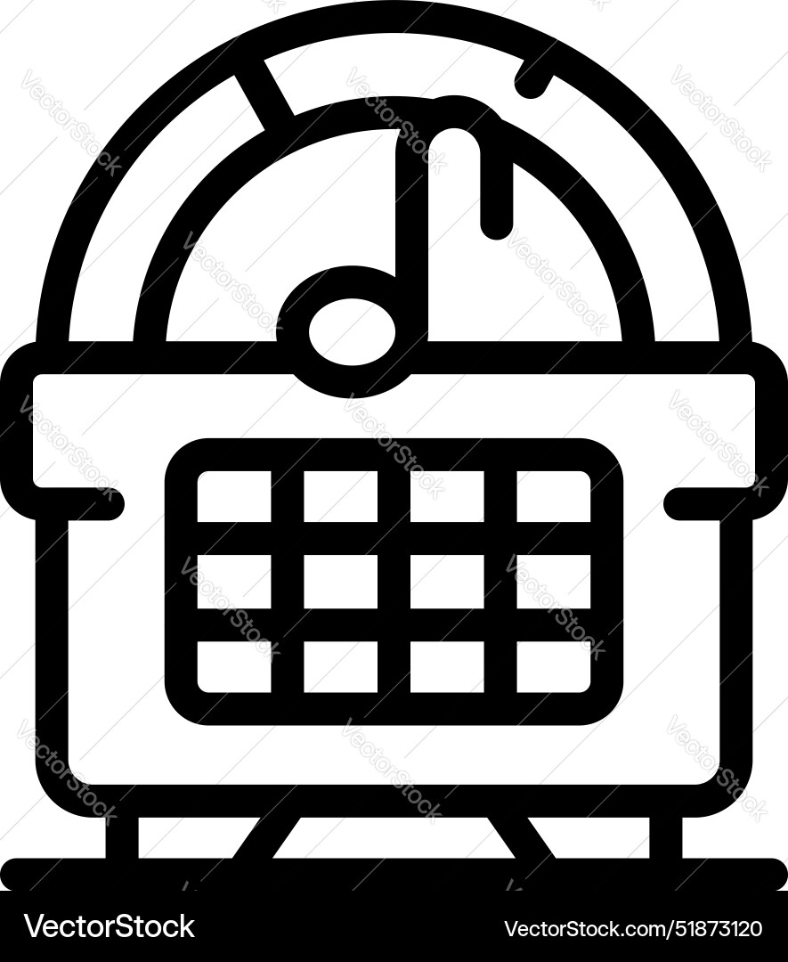 Classic jukebox playing music icon representing Vector Image