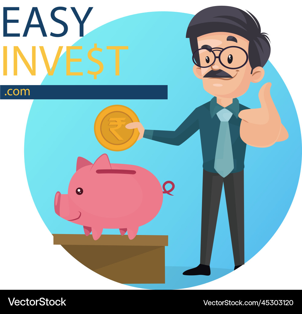 Easy invest indian mascot logo Royalty Free Vector Image