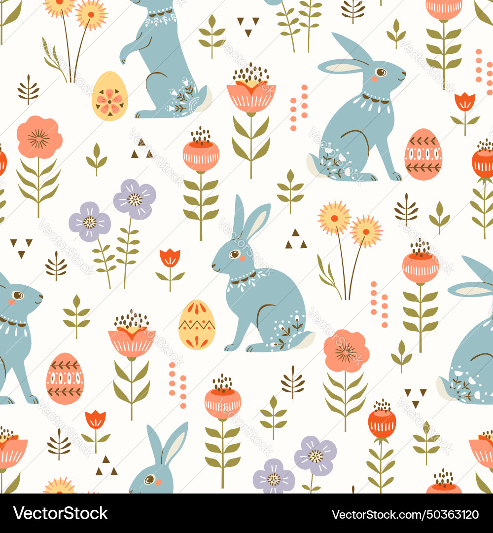 Folk Art Easter Pattern Royalty Free Vector Image