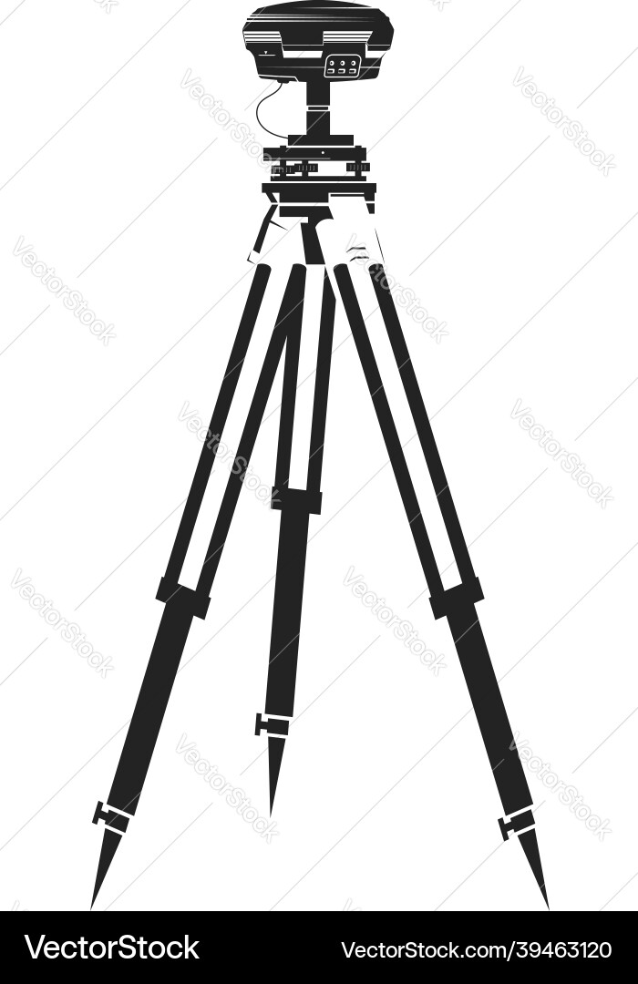 GPS Surveying Equipment Silhouette Royalty Free Vector Image