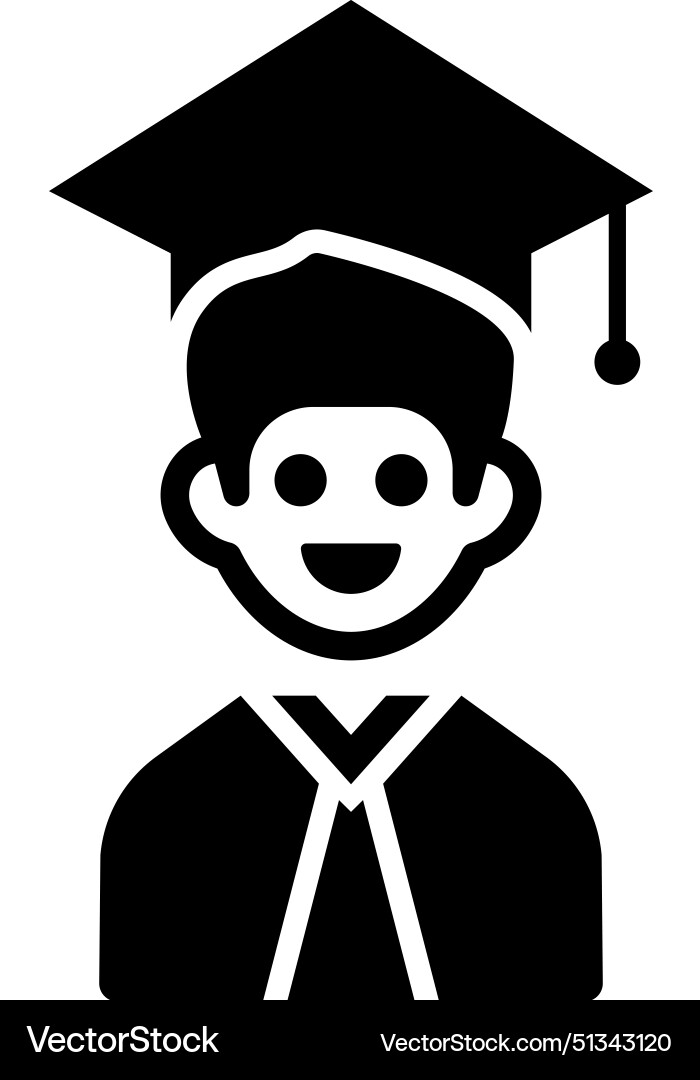 Graduate student icon Royalty Free Vector Image