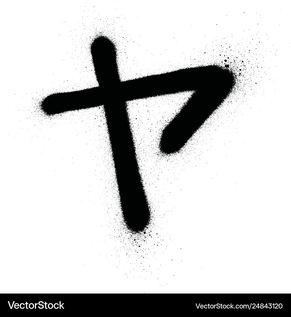 Graffiti japanese ya character sprayed in black Vector Image