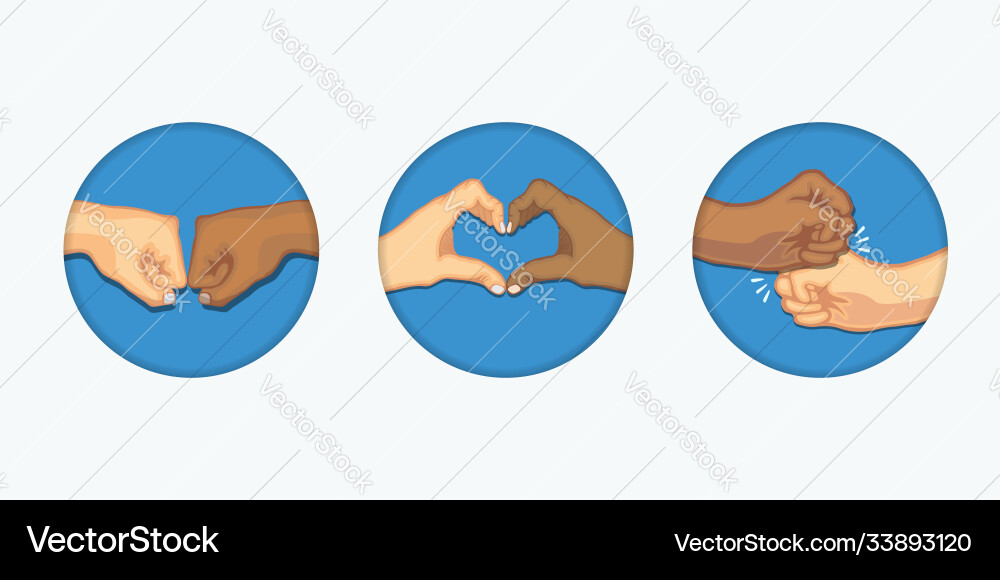 Hand gesture communication cartoon set isolated Vector Image