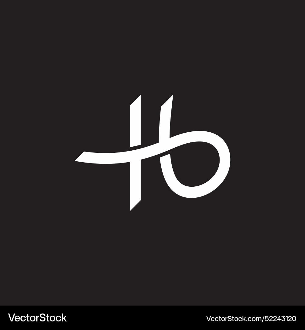 Letter hb curves loop overlap simple logo Vector Image