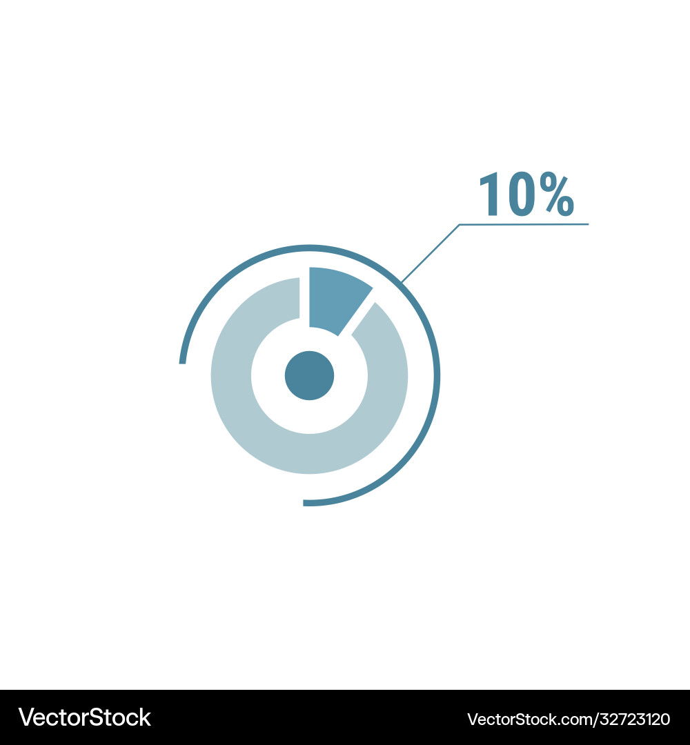 Percentage diagram graph 10 ten percent circle Vector Image