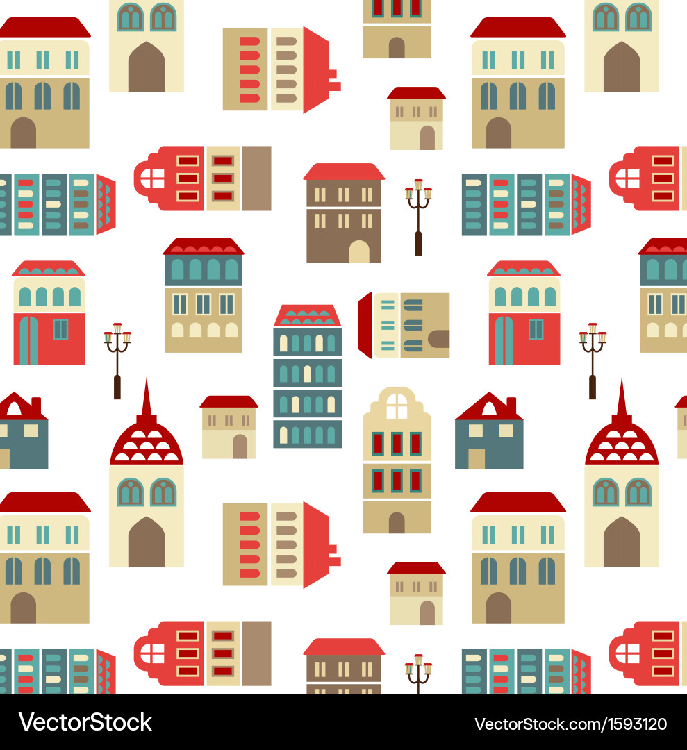 Seamless city pattern Royalty Free Vector Image
