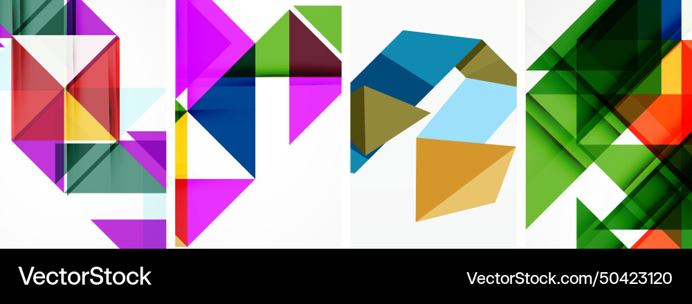 Set of abstract random triangle composition Vector Image