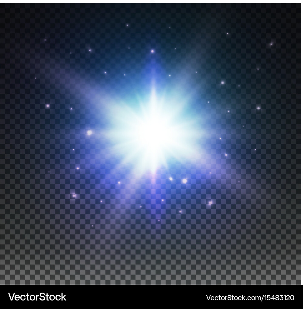 Star on a transparent backgroundlight effect Vector Image