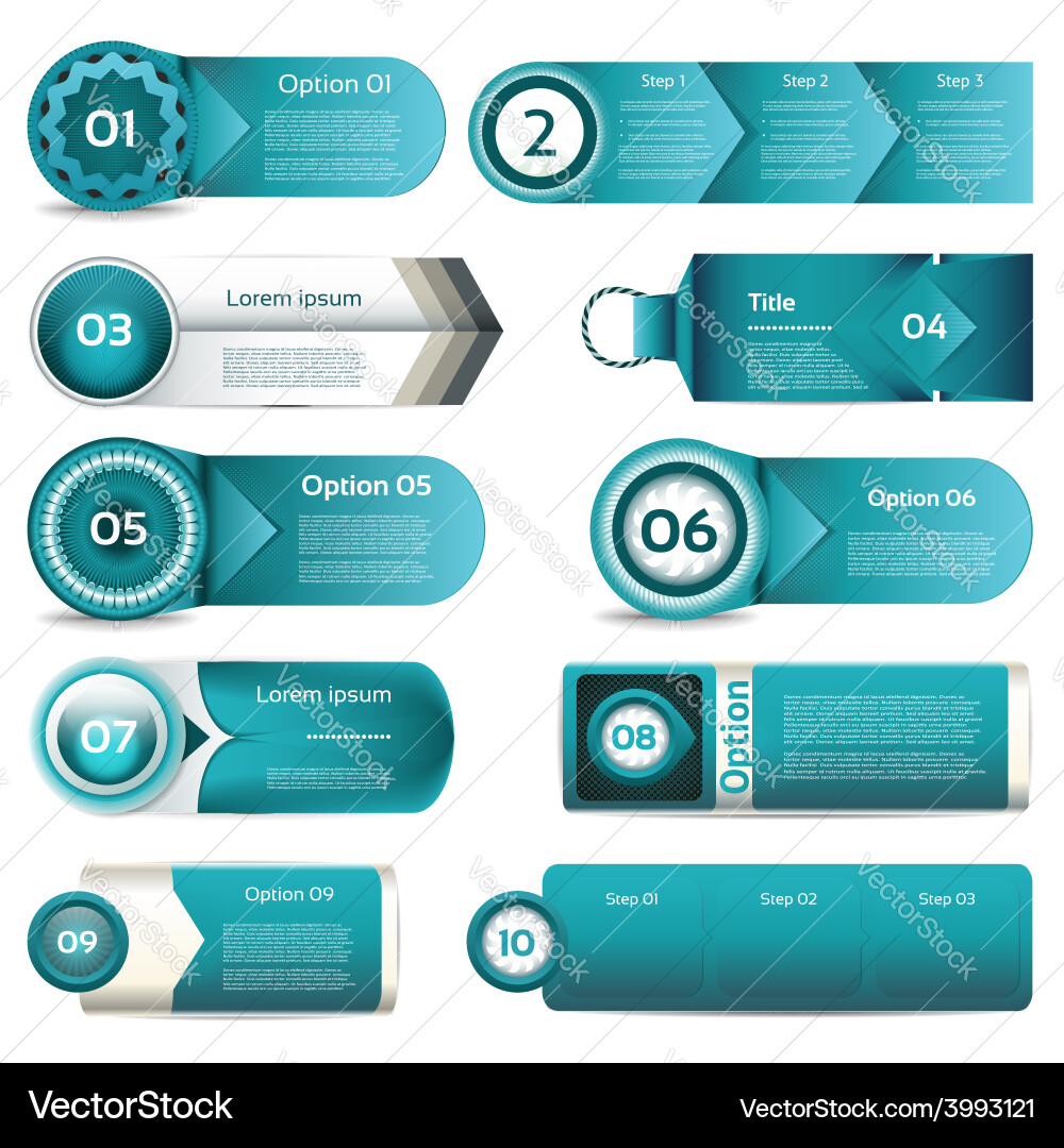 Blue Step Progress Icons - EPS 10 Royalty Free Vector Image