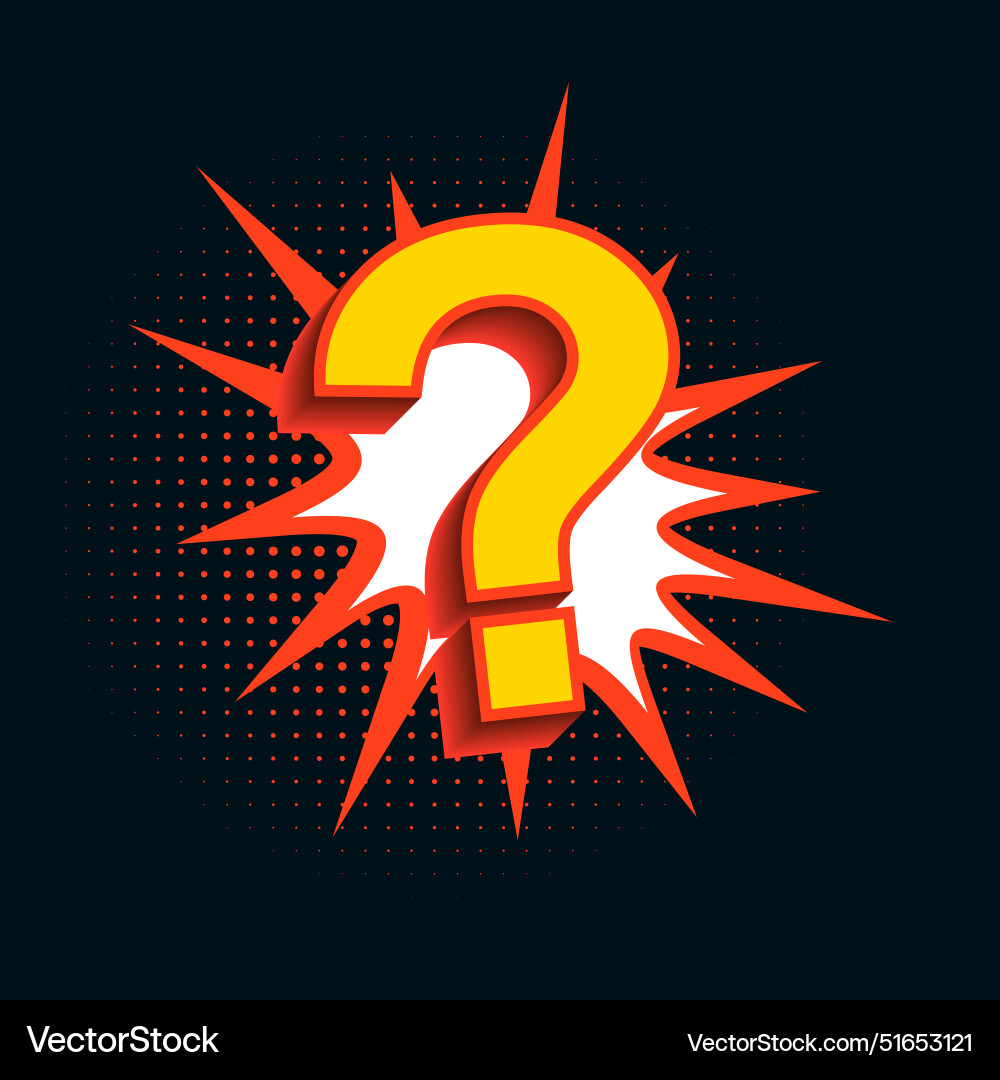 Comic style question mark symbol background lost Vector Image