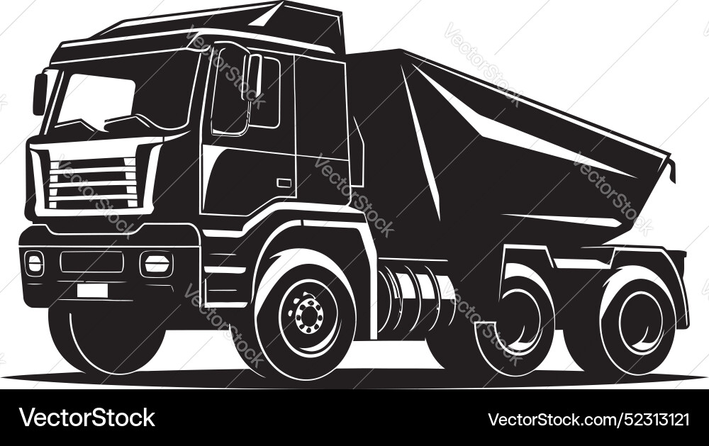 Dump truck dynamics black design beauty Royalty Free Vector