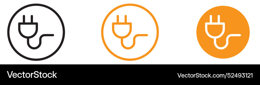 Functional electrical plug icon for power Vector Image