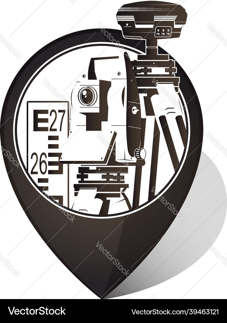 Geodetic instruments symbol for surveying Vector Image