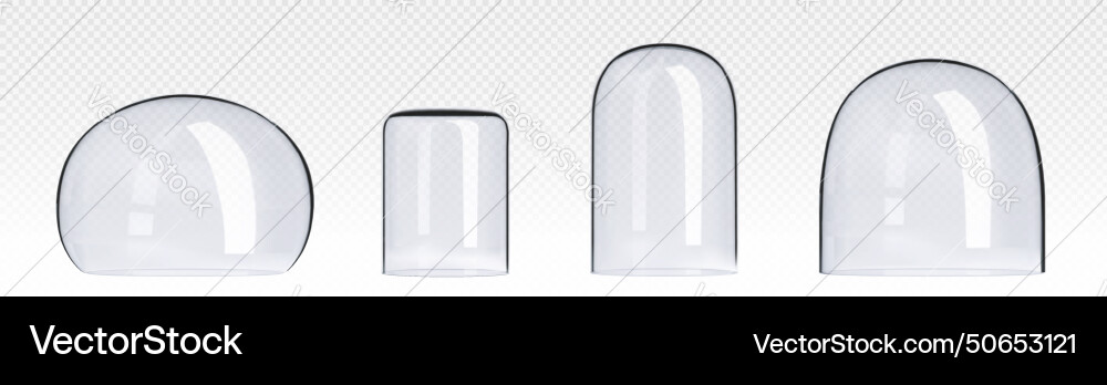 Glass transparent hemisphere dome cover Royalty Free Vector
