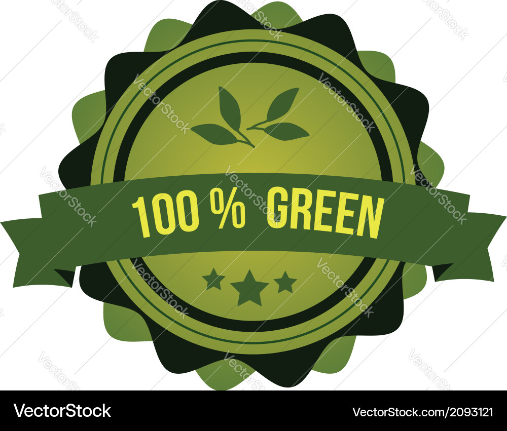 Green badge Royalty Free Vector Image - VectorStock