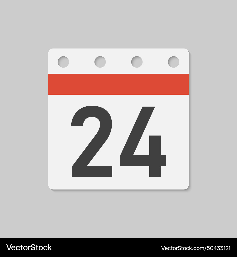 Icon page calendar - day 24 countdown Royalty Free Vector