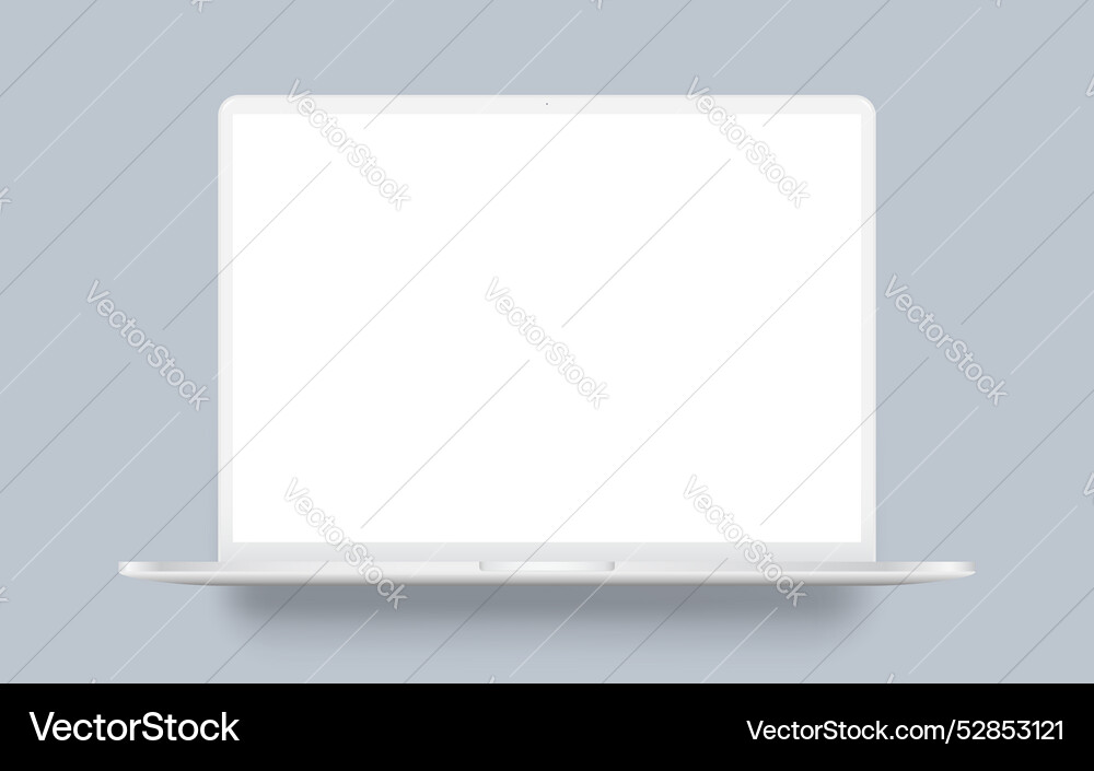 Laptop computer clay mockup Royalty Free Vector Image