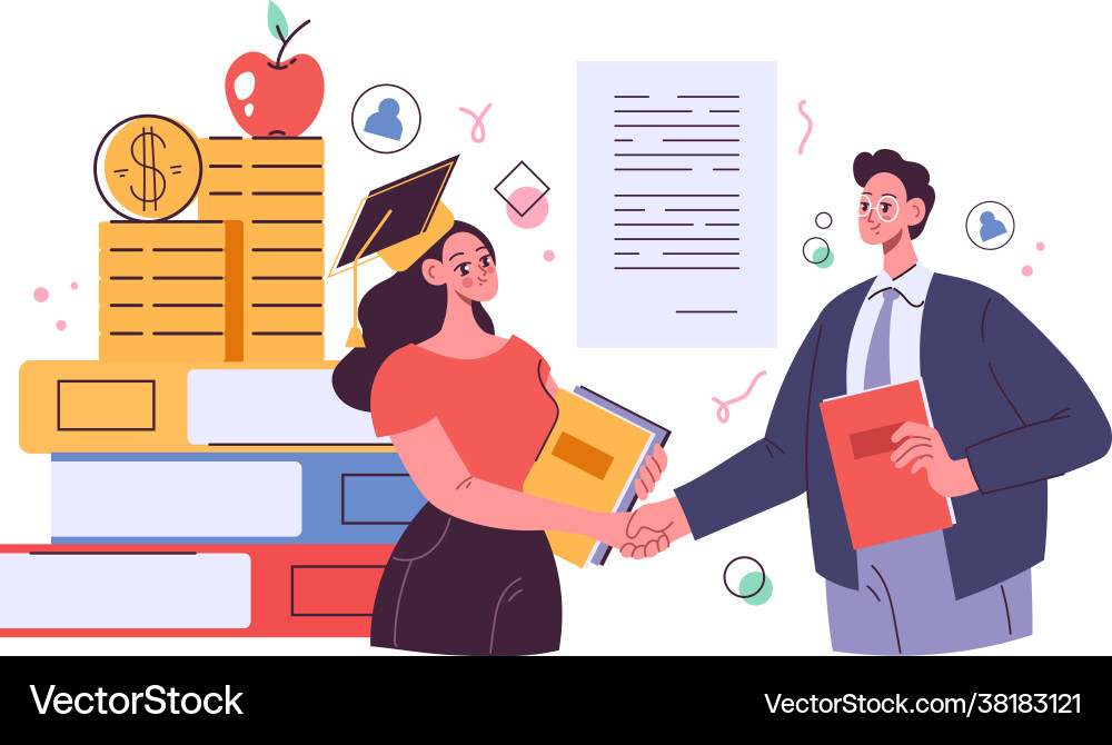 Student loans education investment banking credit Vector Image